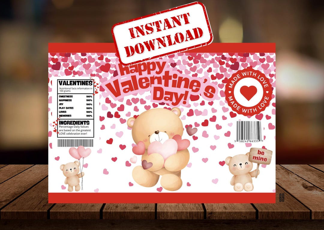 Valentines Day Chip Bag, Valentines Printable, Printable Chip Bags ...