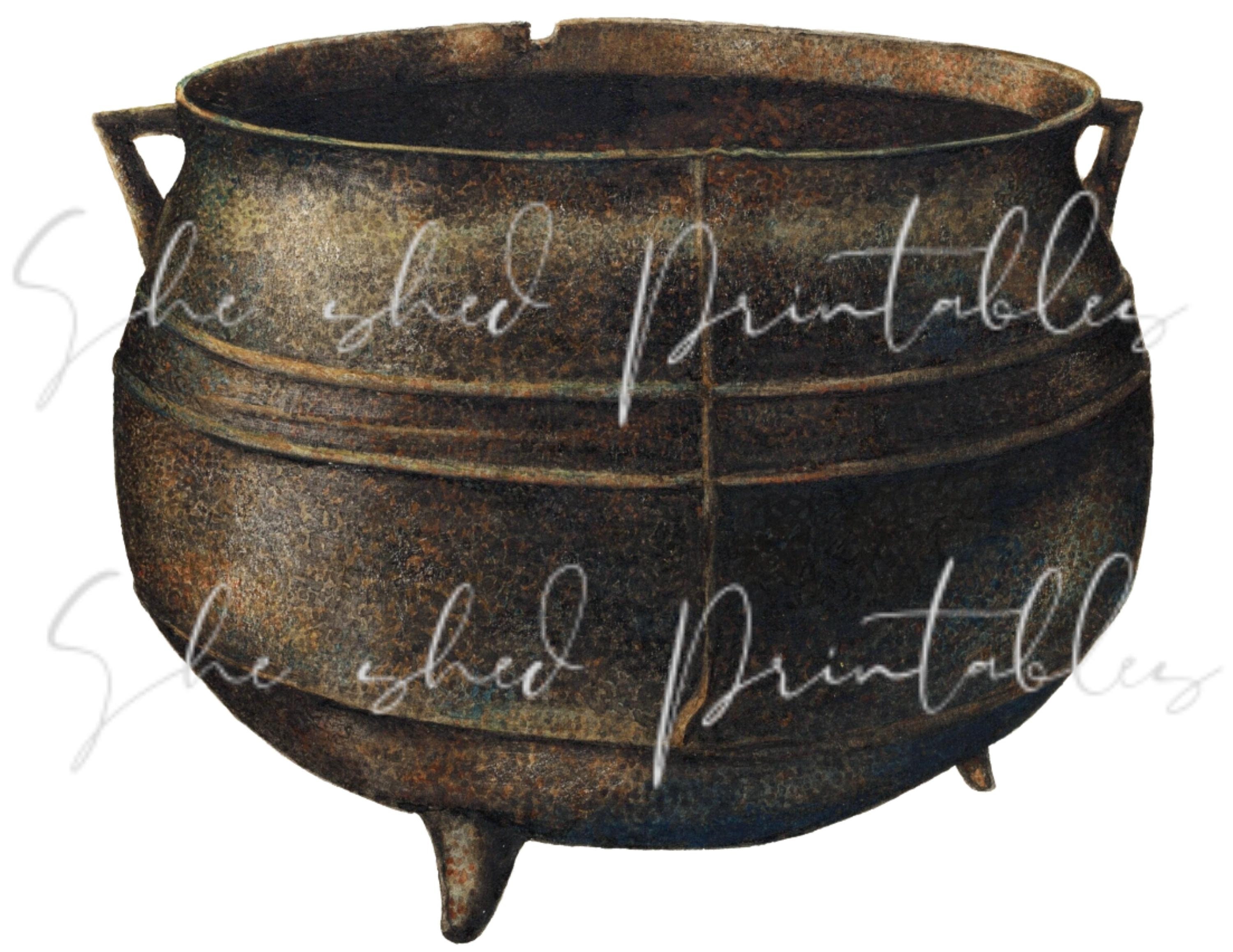 Vintage Cauldron Illustration Digital Download DIY Crafts | Etsy