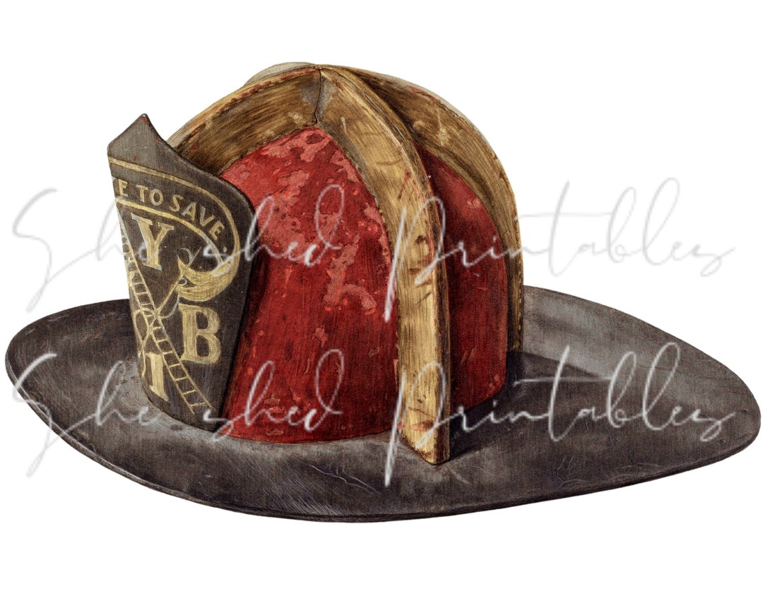 Early 1900's Fireman's Helmet Instant Digital Download, Vintage ...