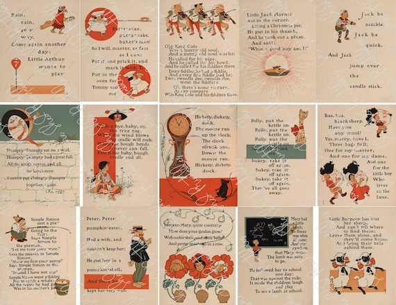 Vintage Nursery Rhymes Digital Download Printable DIY - Etsy