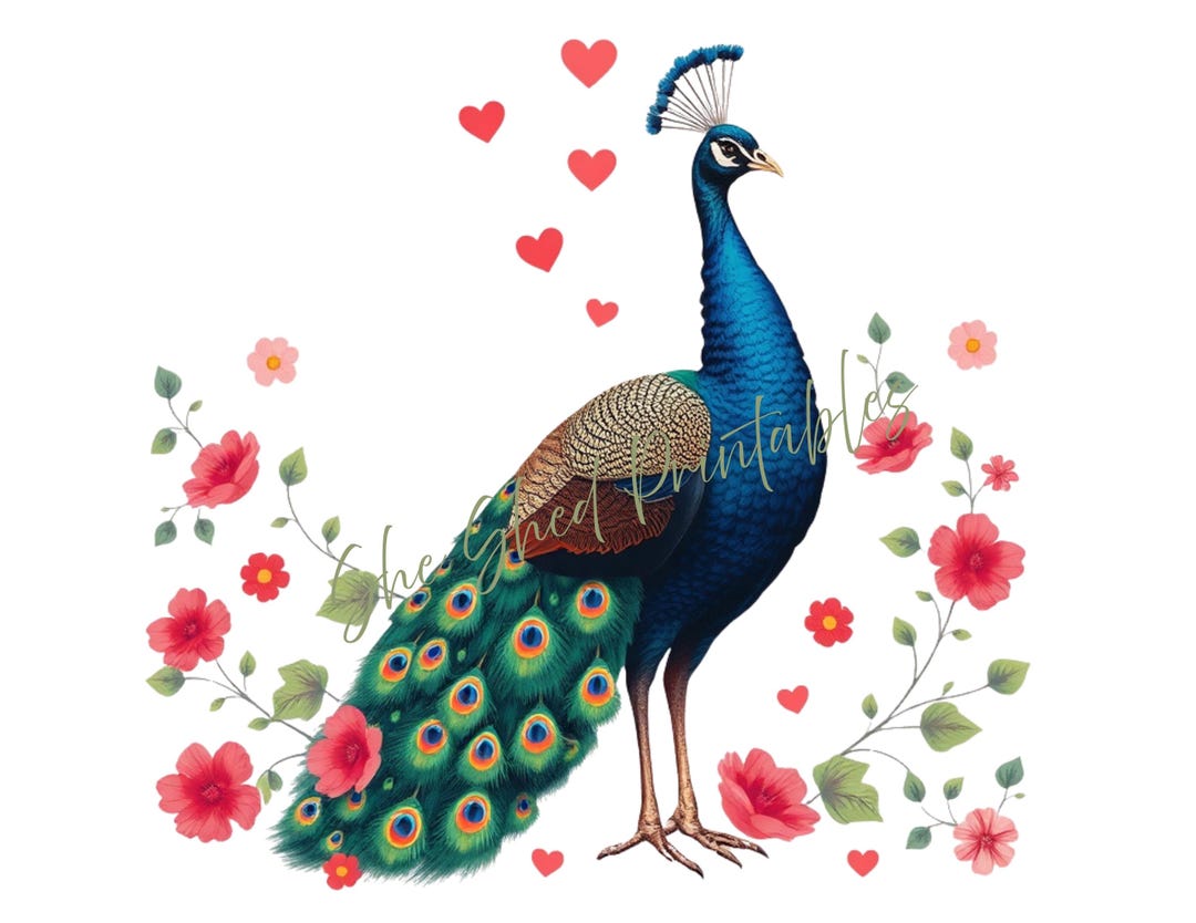 Peacock Illustration, Bird Image (digital Download) - Etsy