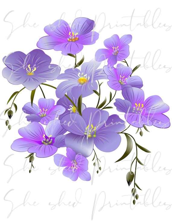 Lavender Flowers Clipart Digital Download Image Vintage | Etsy