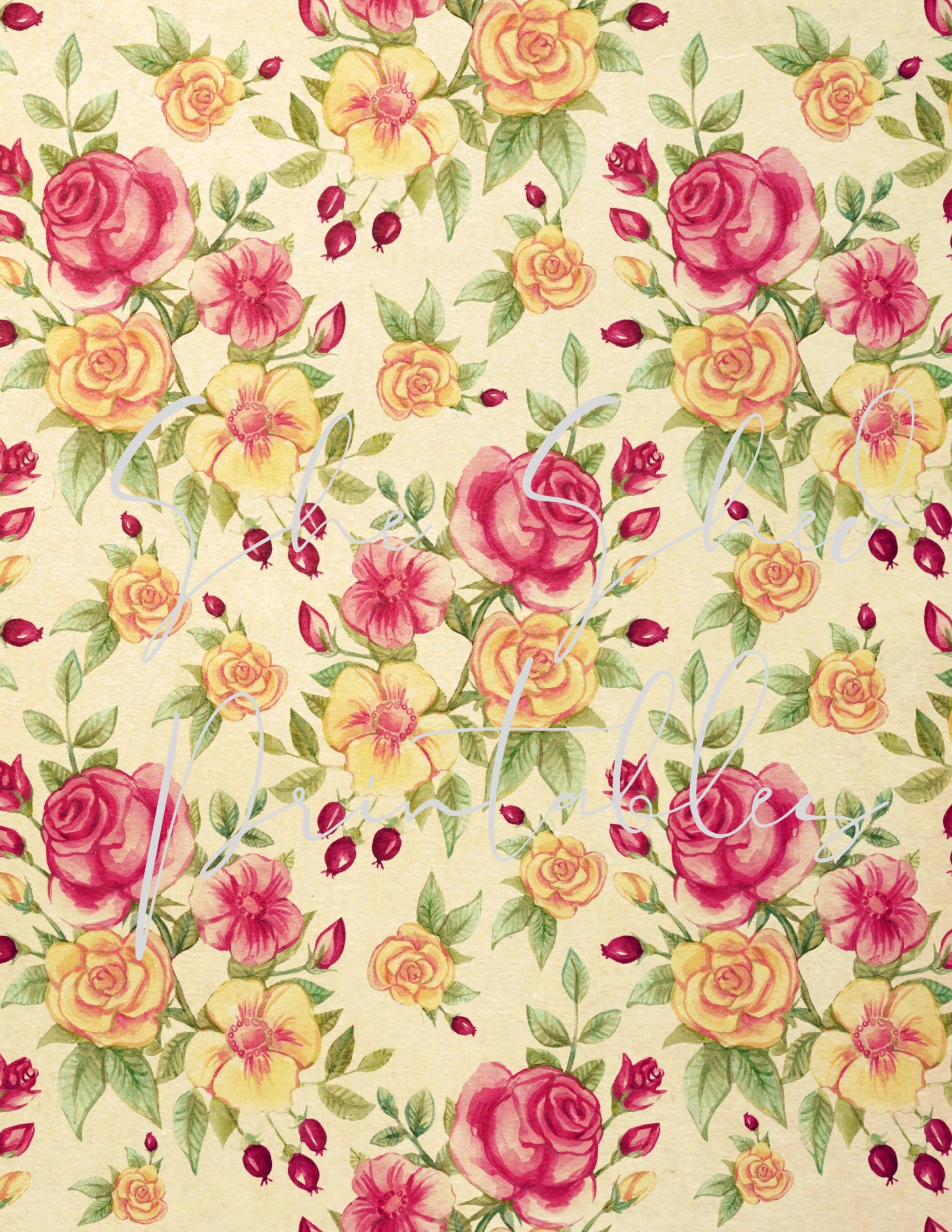 Vintage Rose Print Backgrounds