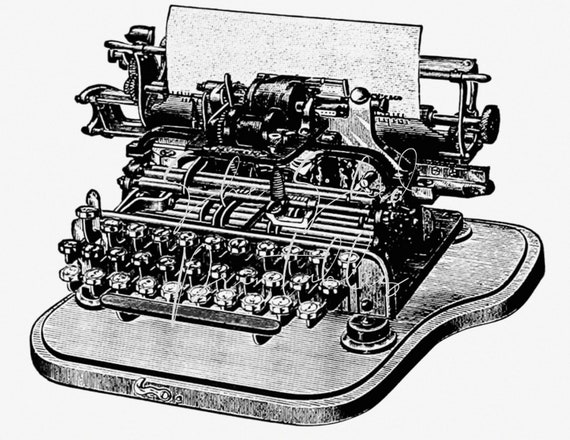 Vintage Victorian Style Retro Typewriter Engraving Digital | Etsy