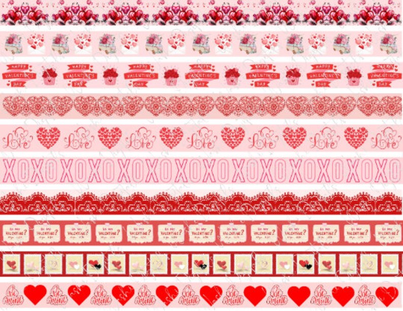 Valentinedigital Washi Tape, Digital Download, Embellishment ...