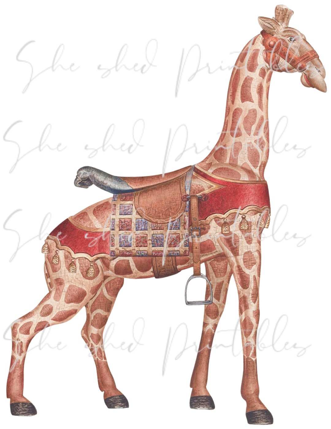 Early 1900's Carousel Giraffe Instant Digital Download, Vintage, DIY ...