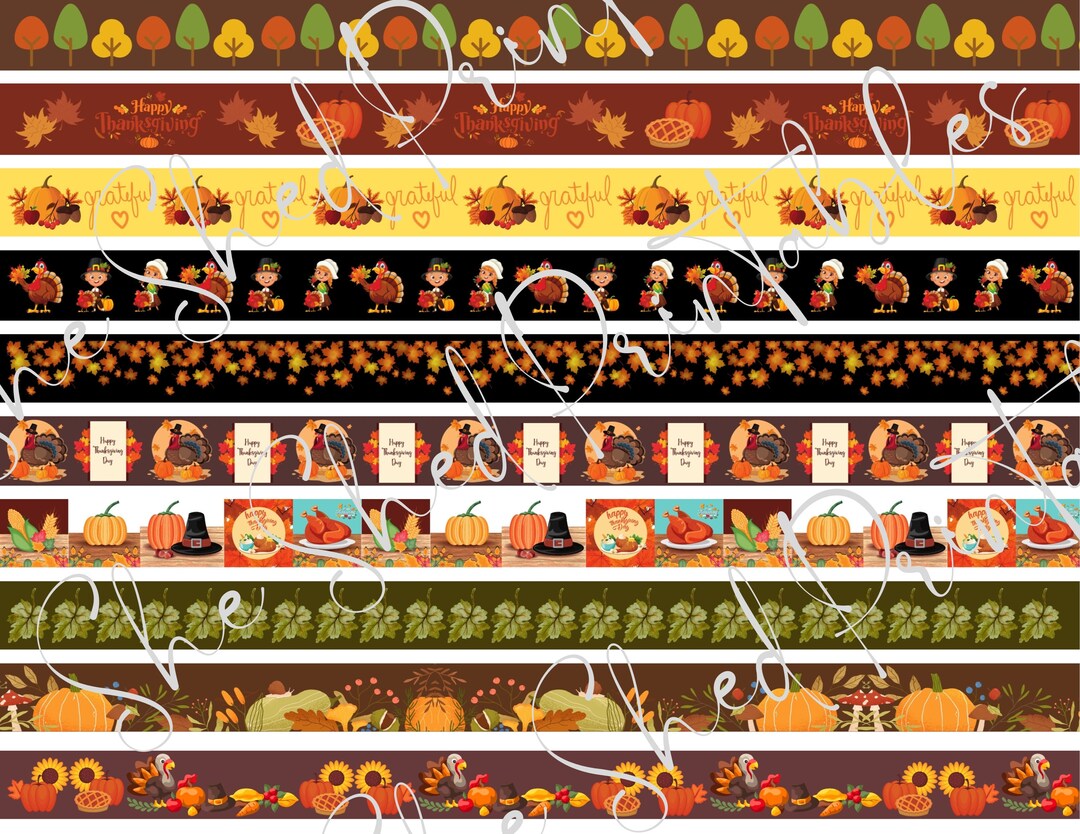 Thanksgiving Digital Washi Tape, Digital Download, Embellishment ...