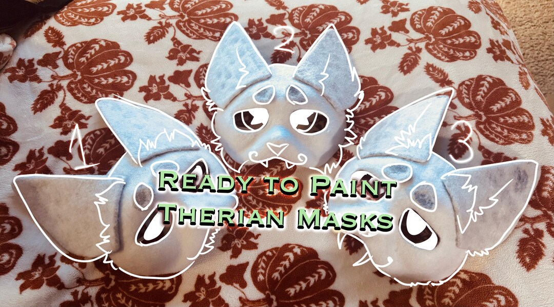 Ready to Paint & Ship Therian Mask Base Furry Fursona Theriotype Animal ...