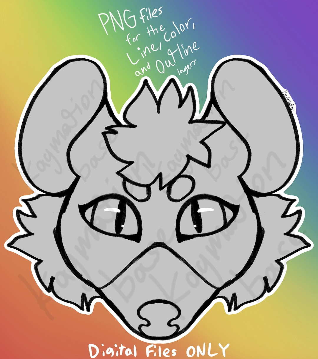 Opossum Rat Mask Therian Mask Base Png Files for the Lineart, Color ...