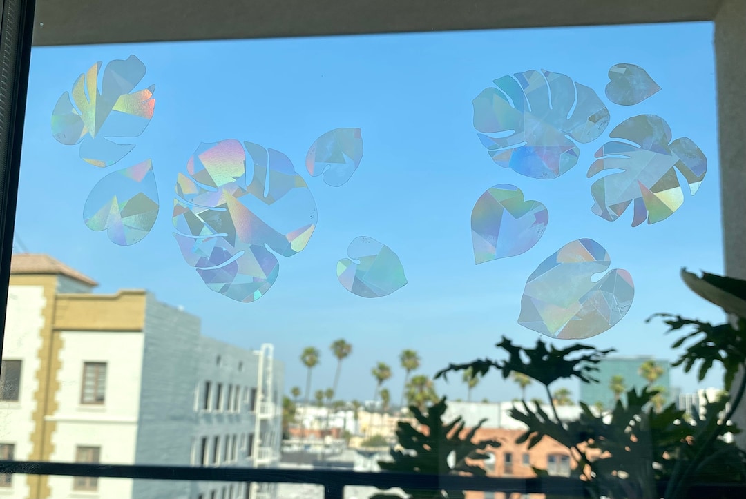 Plant Leaf Suncatcher Sticker Set, Rainbow Maker Stickers, Window Cling ...