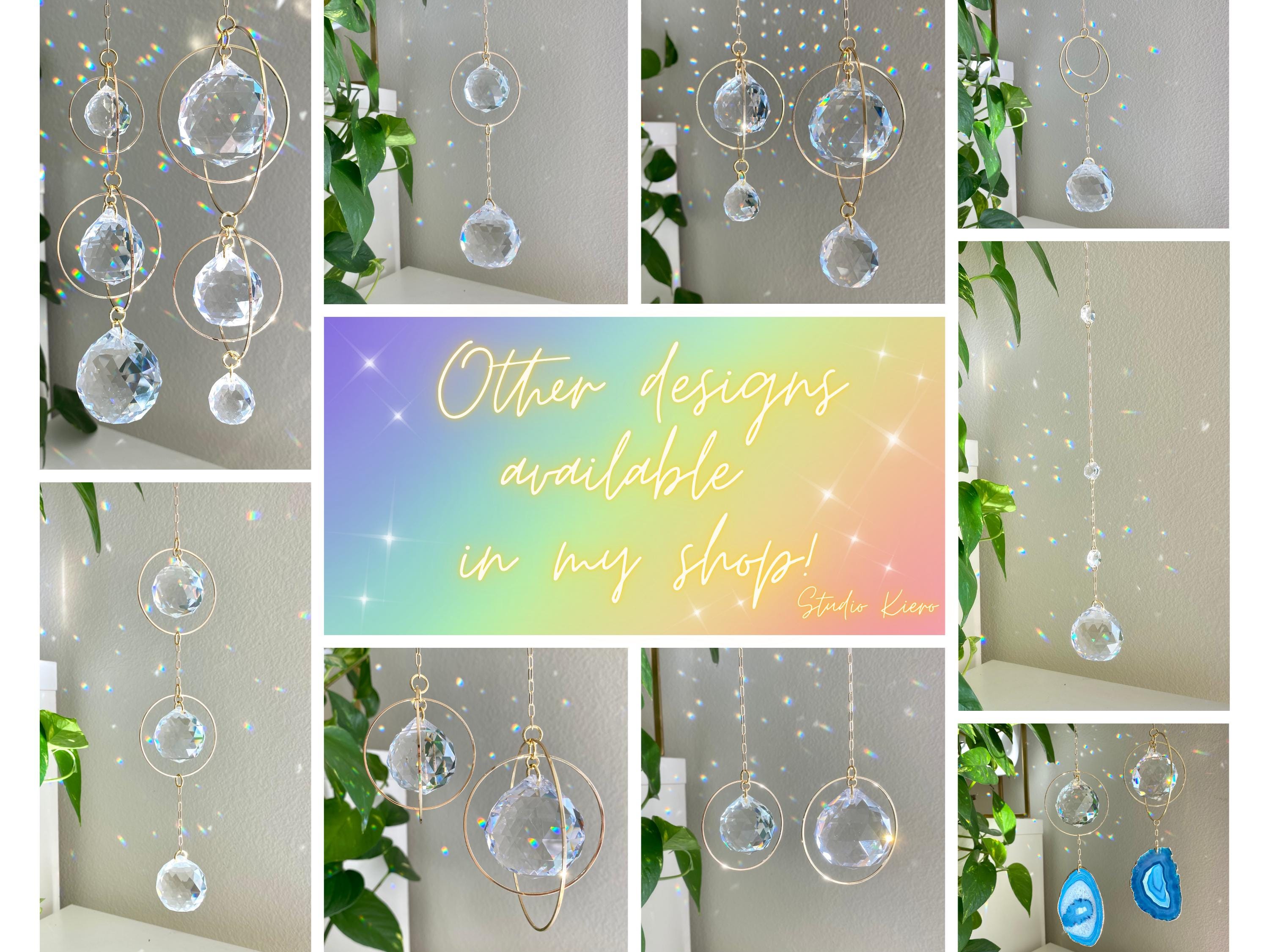 Gold Dripping Gem Crystal Suncatcher: Rainbow Maker, Gift Ready - Etsy