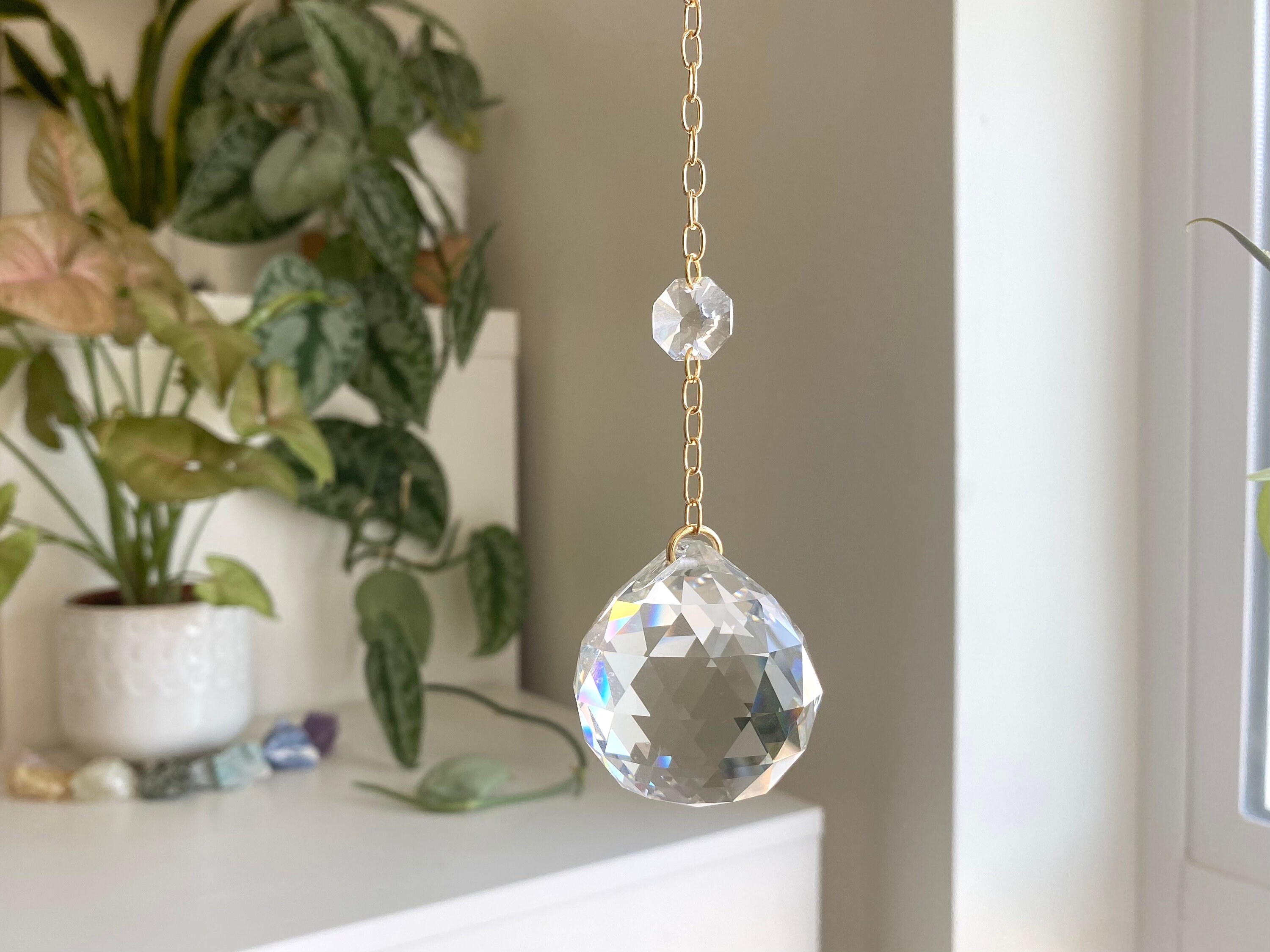 Gold Dripping Gem Crystal Suncatcher Rainbow Maker - Etsy