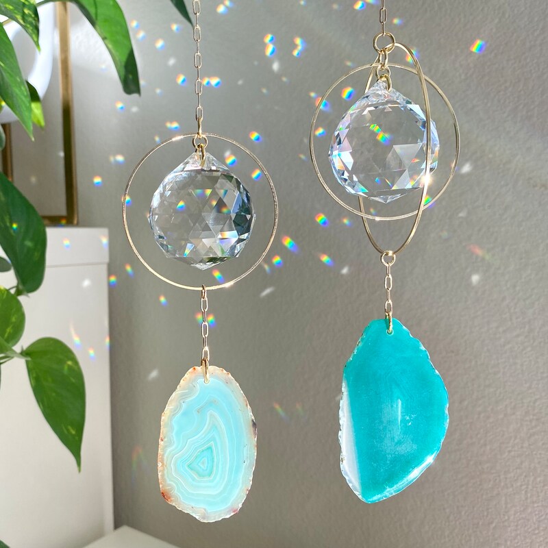 Beaded Suncatcher Agate - Etsy