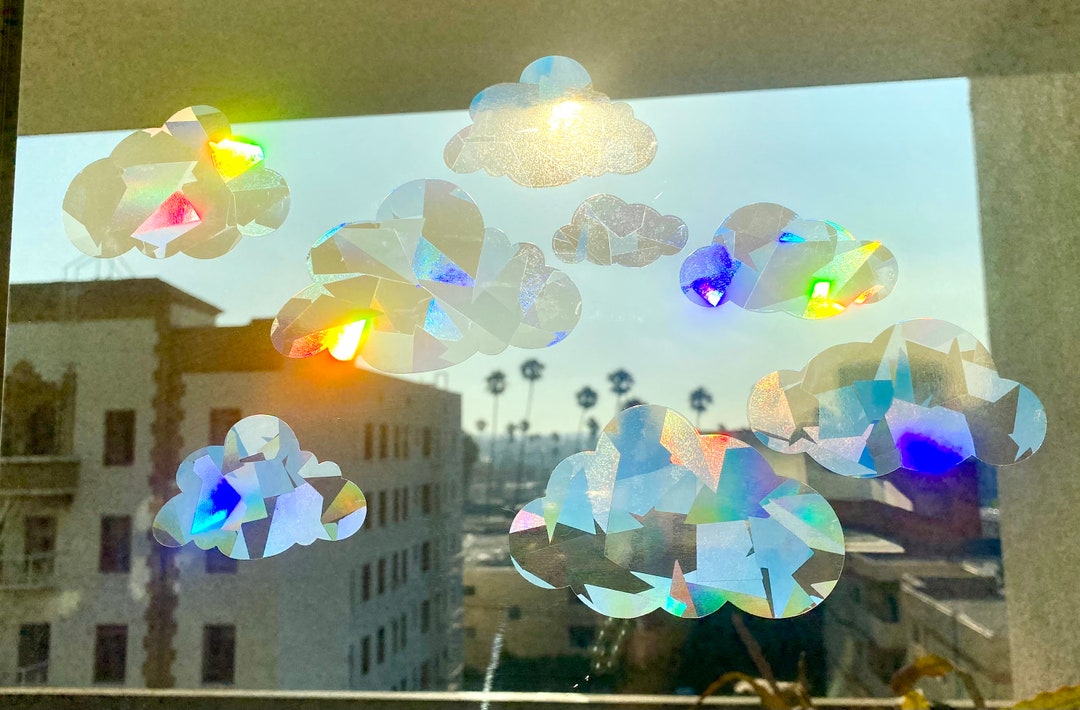 Large Cloud Suncatcher Sticker Set, Window Sticker, Window Cling, Sun ...