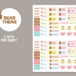 Name Sticker / Cute Animal Theme Sticker / School Supply Stickers ...