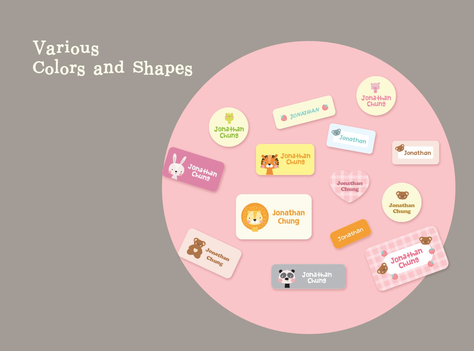 Name Sticker / Cute Animal Theme Sticker / School Supply Stickers ...