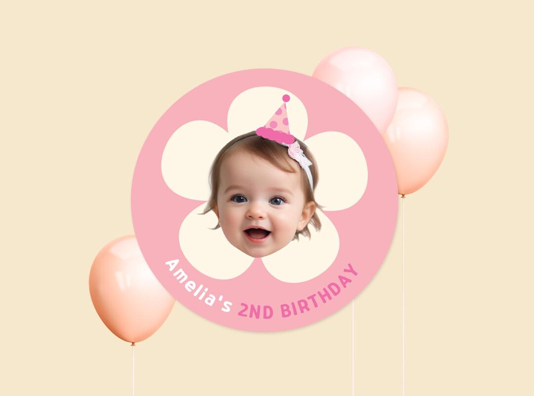 Personalized Birthday Stickers: Photo Favor Stickers - Etsy