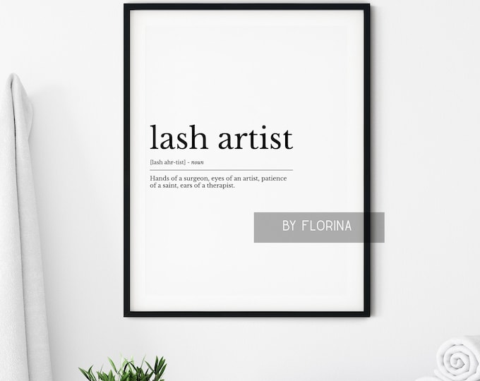Lash Artist Definition, PRINTABLE, Lash Technician, Lash Tech, Beauty ...