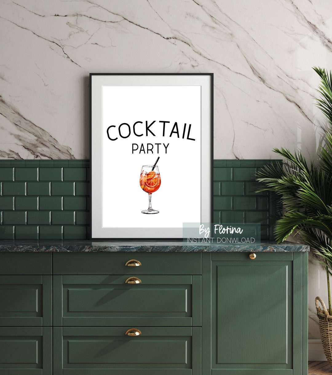 Cocktail Party Bar Sign Printable Wall Art Kitchen Wall - Etsy