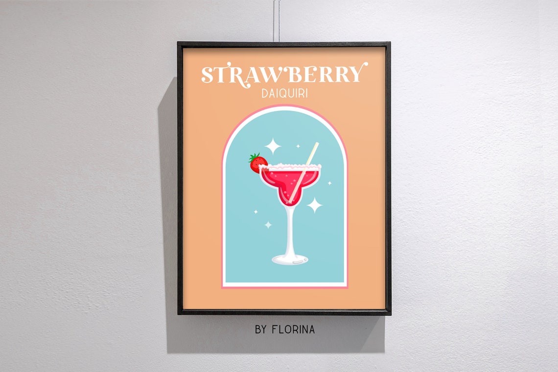 Set of 6 Cocktail Prints Printable Bar Cart Prints - Etsy