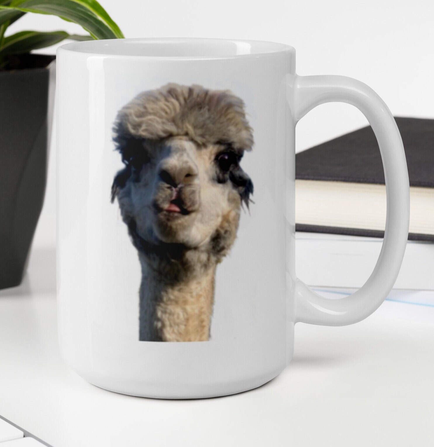 Alpaca on Both Sides of White Glossy Mug - Etsy