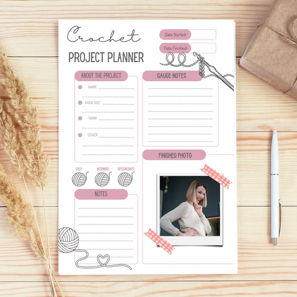 Printable Crochet Project Planner - Etsy