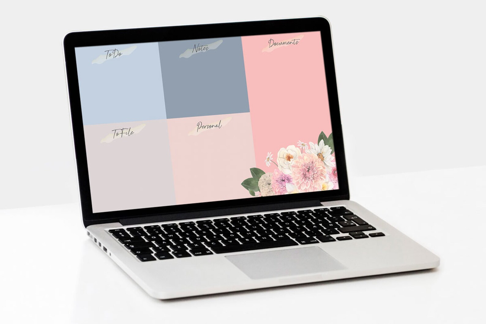 Floral Desktop Organizer Wallpaper, Desktop Background, Instant ...