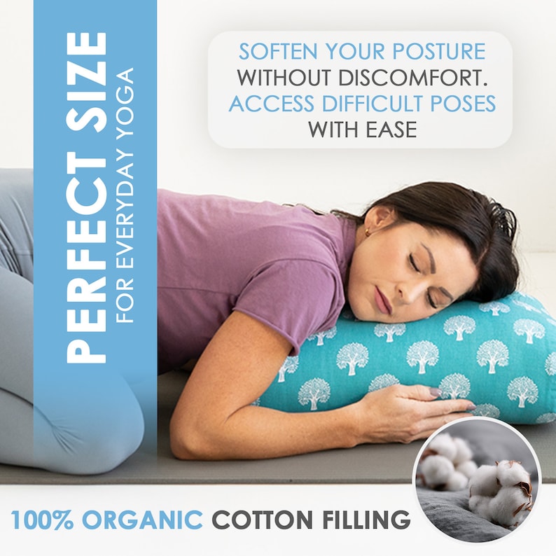 Organic Cotton Yoga Bolster: Travel Size, Interchangeable Cover & Carry ...