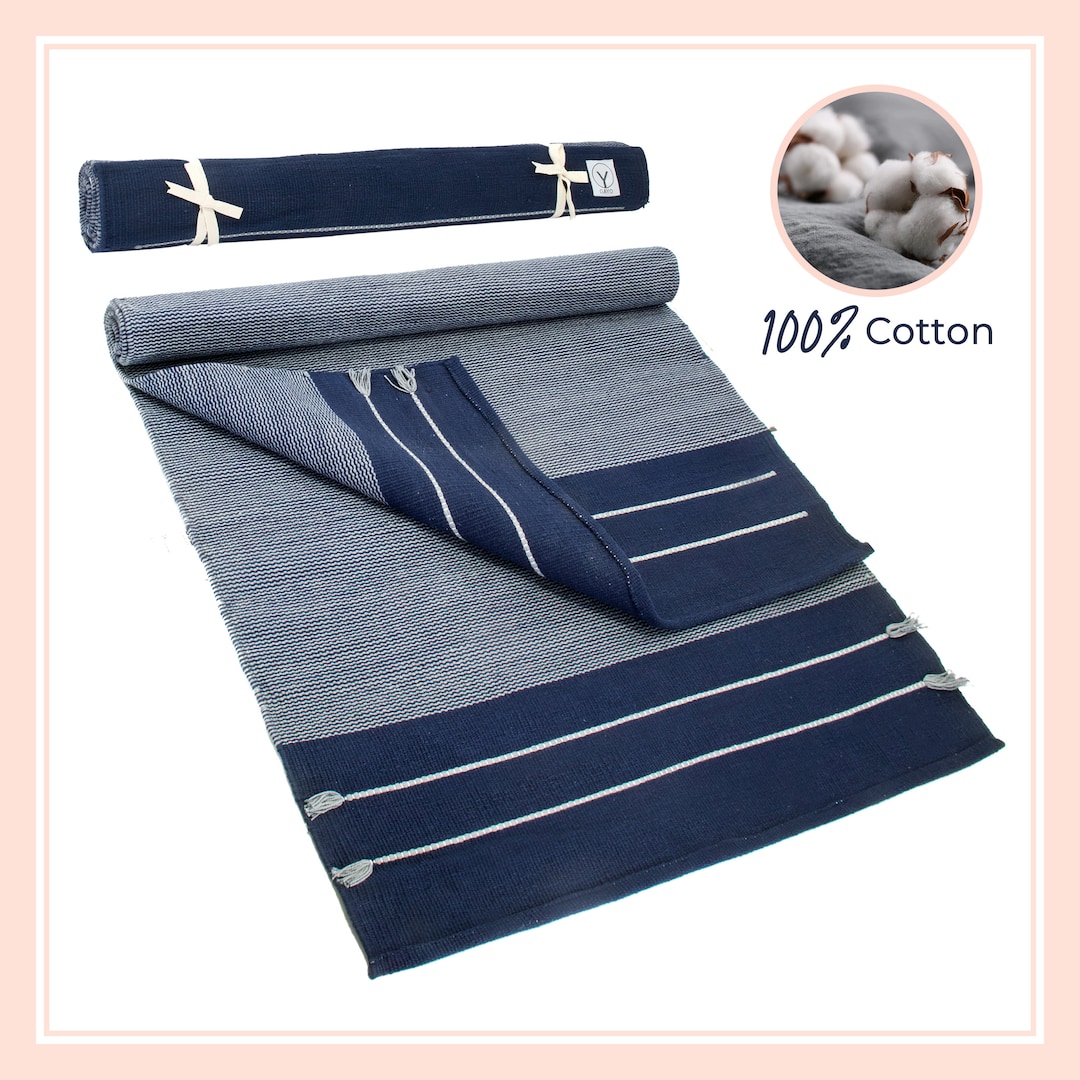 Handwoven Organic Cotton Yoga Mat: Eco-friendly, Absorbent - Etsy