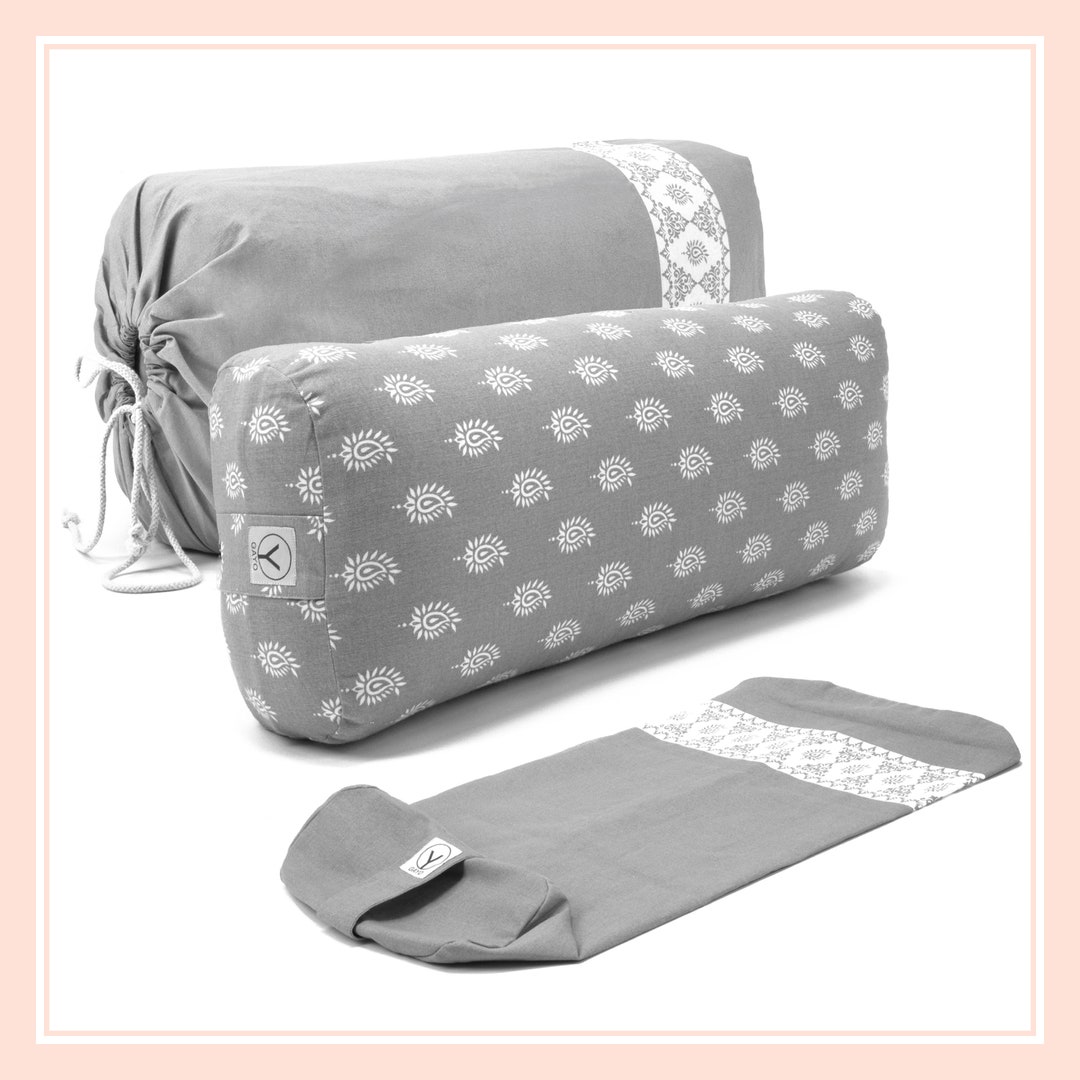 Organic Cotton Yoga Bolster Set: Standard Size With Interchangeable ...