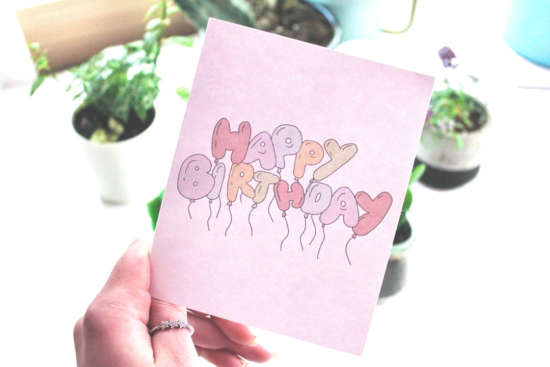 Multicolor Happy Birthday Card Multi Bday Colors Gift for Her Him Teen ...