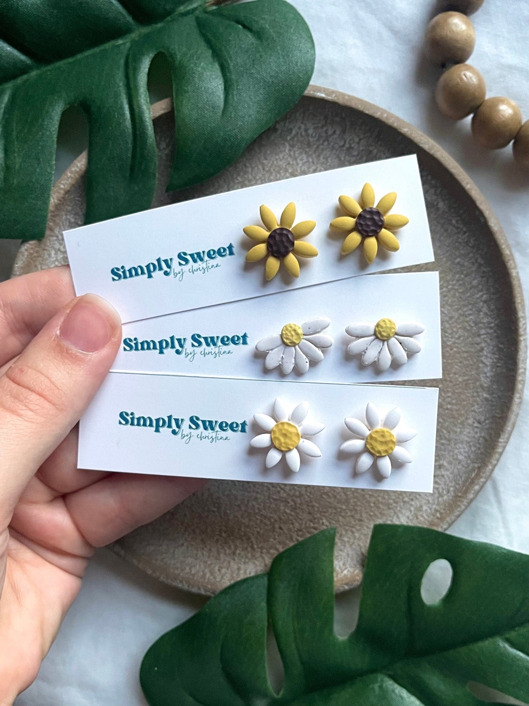 Sunflower Clay Earring | Daisy Clay Earring | Floral Clay Earring ...