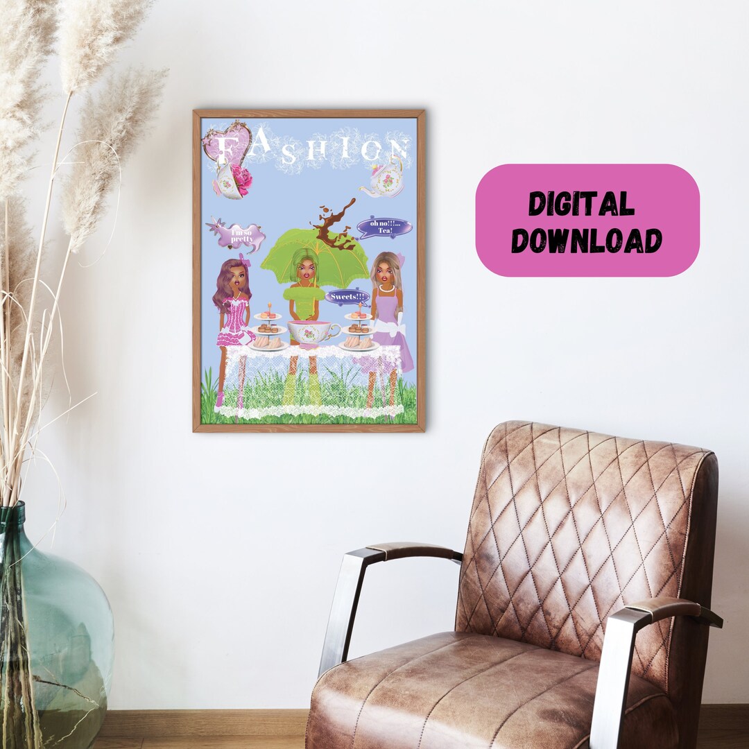 Tea Party Y2K Roblox Print - Etsy