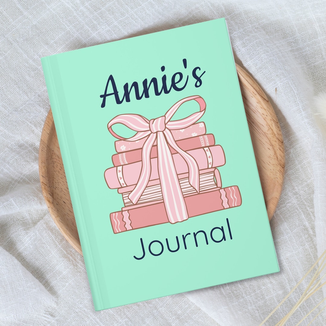 Custom Bookish Journal Book Review Diary Personalized Coquette Notebook ...