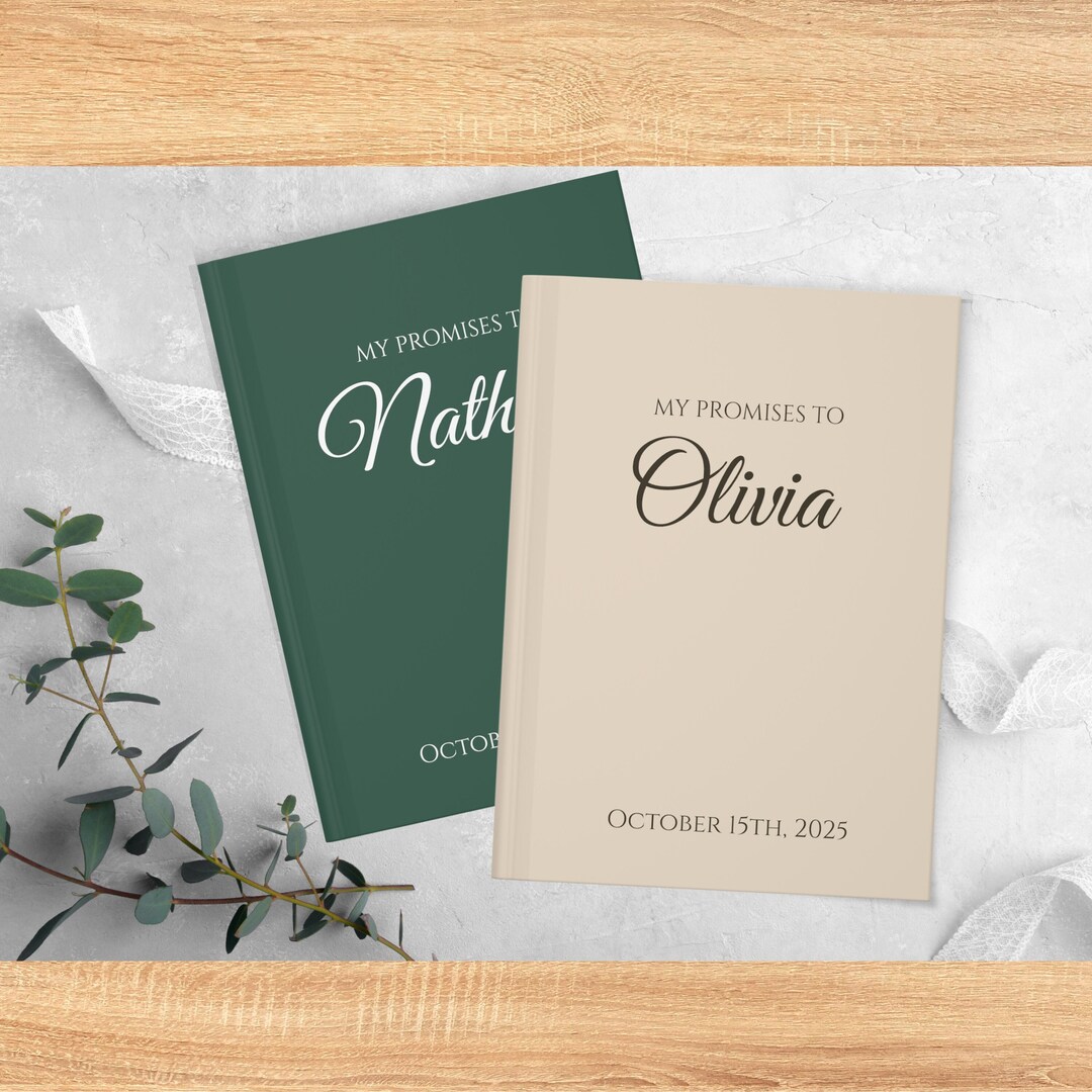 Bride and Groom Vow Book Set Custom Vow Books My Promises Vow Books ...