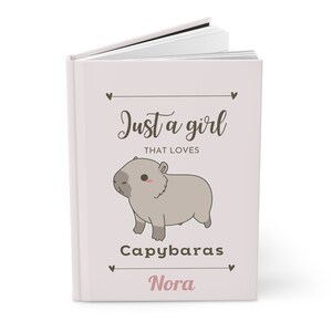 Custom Capybara Notebook for Teen Girl Capybara Gifts Monogram Notebook ...
