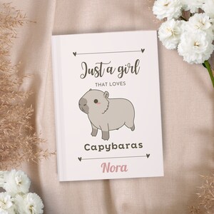 Custom Capybara Notebook for Teen Girl Capybara Gifts Monogram Notebook ...