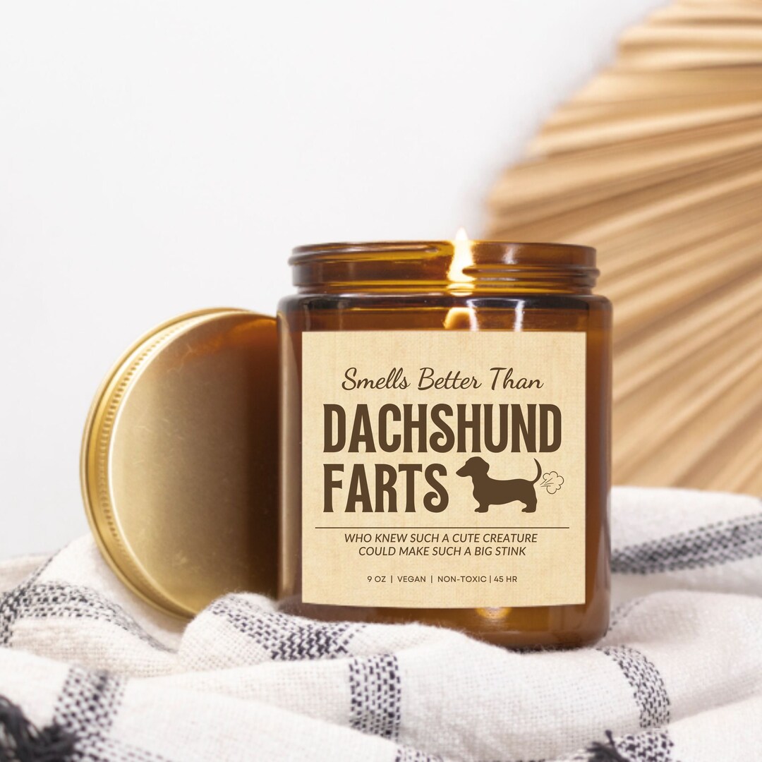 Dachshund Dog Fart Candle Dachshund Dad Gift for Dog Lover Dachshund ...