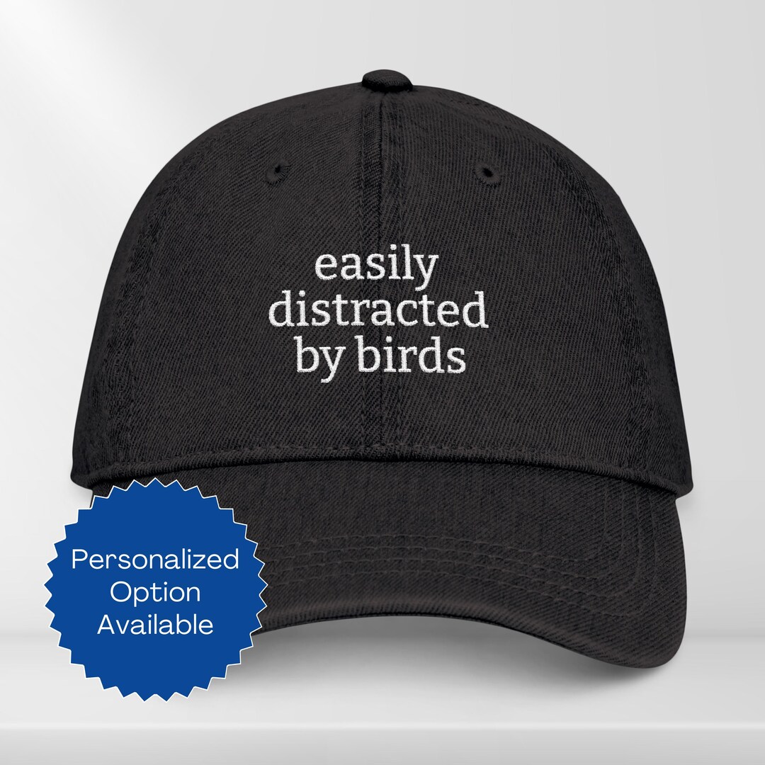 Personalized Bird Hat Embroidered Black Denim Hat Bird Watching Gift ...
