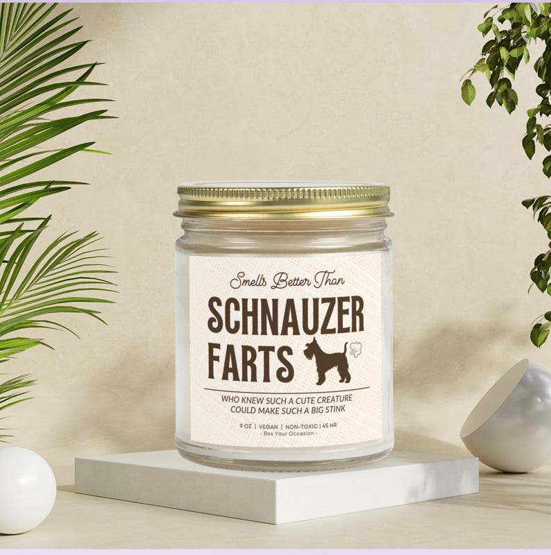 Schnauzer Candle Gift Dog Fart Candle Mini Schnauzer Christmas Candle ...
