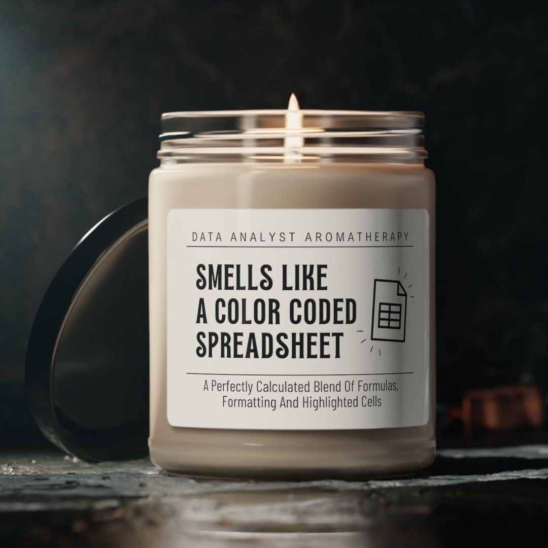 Data Analyst Candle | Spreadsheet Gift | Data Analyst Gift | Job ...