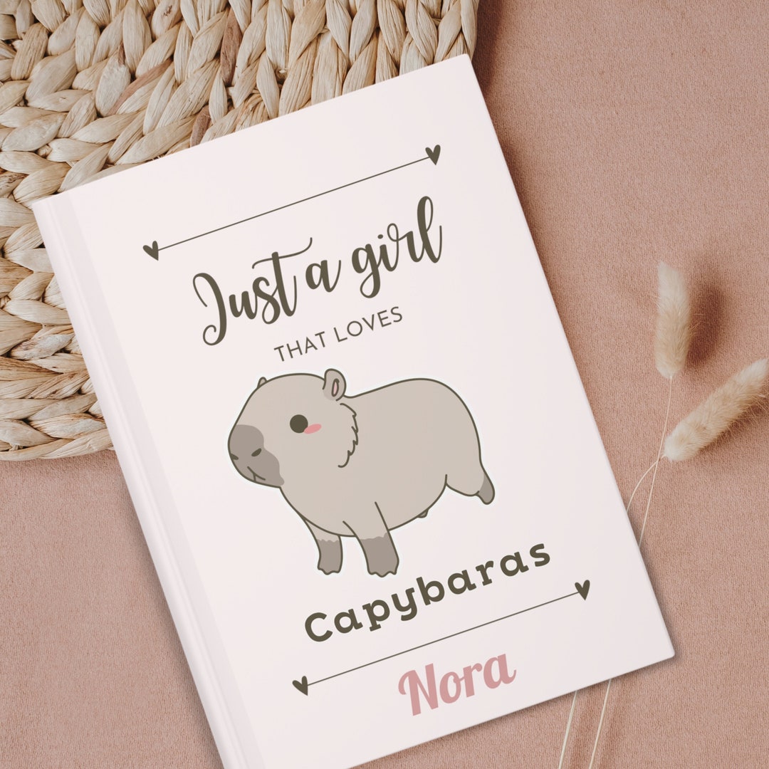 Custom Capybara Notebook for Teen Girl Capybara Gifts Monogram Notebook ...