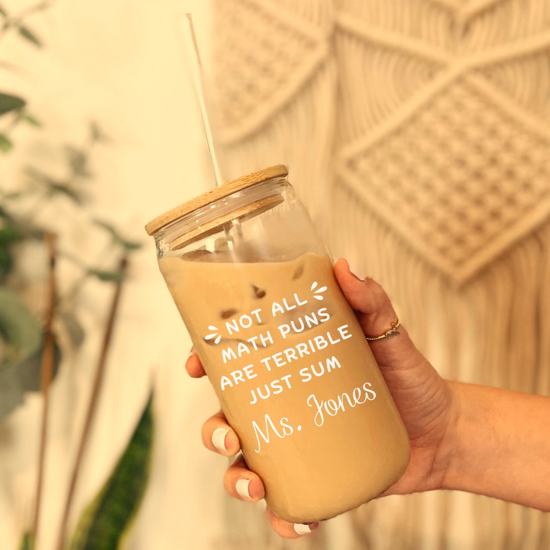 Custom Math Teacher Glass Tumbler Math Classroom High School Math ...