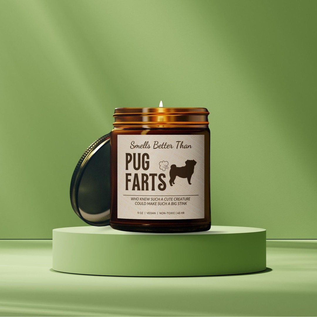 Pug Candle Pug Gifts for Women Dog Fart Candle Pug Gift Idea for Pug ...