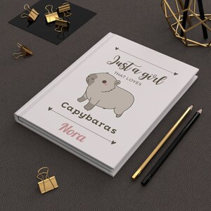 Custom Capybara Notebook for Teen Girl Capybara Gifts Monogram Notebook ...
