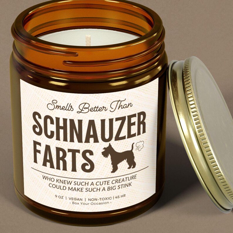 Schnauzer Candle Gift Dog Fart Candle Mini Schnauzer Christmas Candle ...