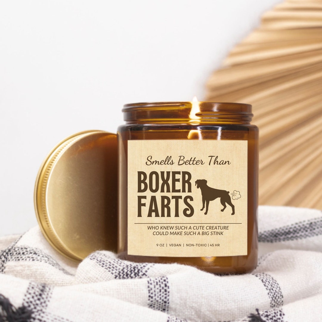 Boxer Farts Candle Gifts for Boxer Owner Dog Fart Candle Boxer Puppy ...