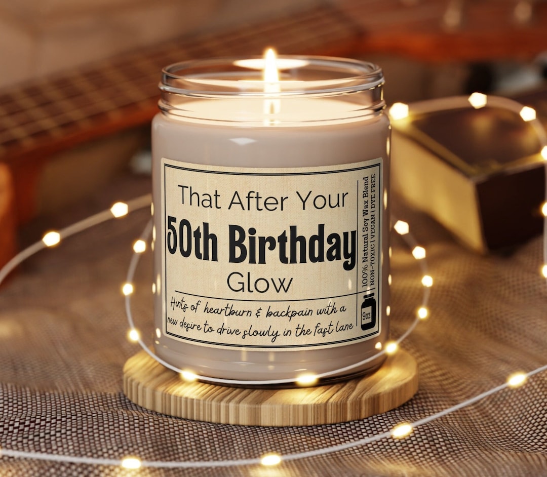 50th BIRTHDAY GIFT, Funny Birthday Candle, 50th Birthday Gift for Him ...