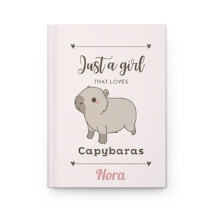 Custom Capybara Notebook for Teen Girl Capybara Gifts Monogram Notebook ...