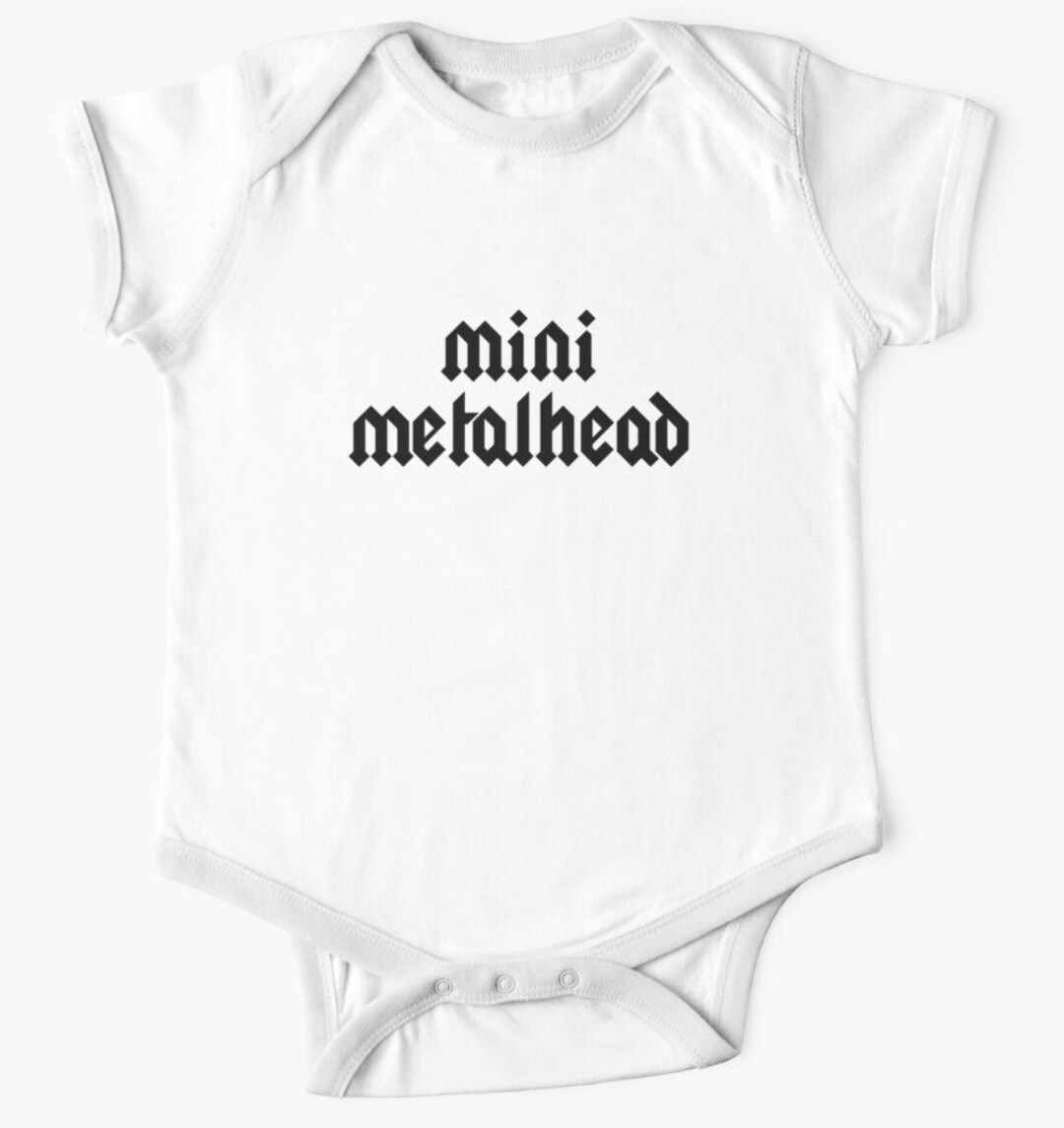 Mini Metal Head Baby Vest Bodysuit I Listen Metal With My Daddy Baby ...